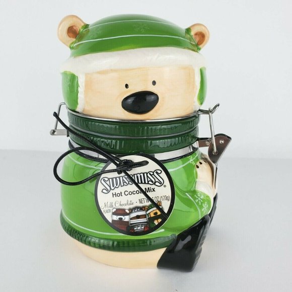 Kitchen | Swiss Miss Ceramic Cookie Jar Teddy Bear Conagra Brands Nwt ...